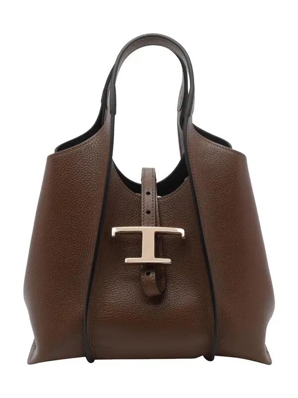 TOD'S Shoulder Bag With Iconic Metal Clasp - Brown