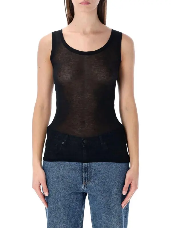 American Vintage Sheer Tank Top - Black