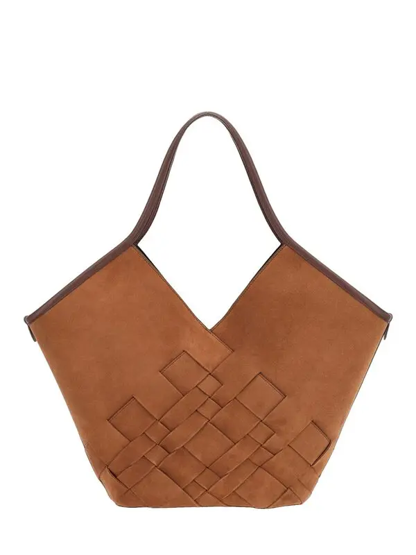 Hereu Woven Shoulder Bag - Brown