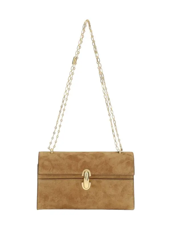 Savette Turn Lock Crossbody Bag - Brown