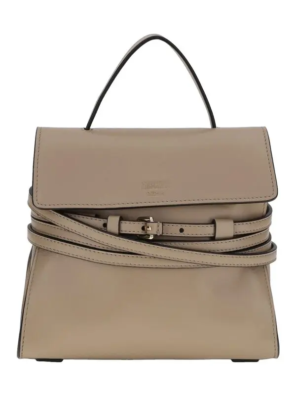 Moschino Leather Shoulder Bag - Ecru
