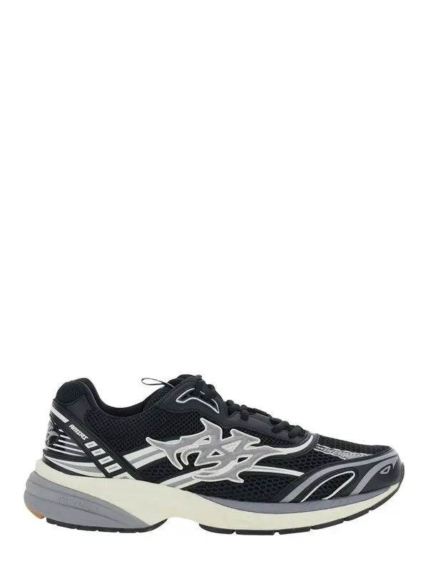 Amiri Mtech Bicolour Leather And Mesh Trainers With Applied Logo - Black