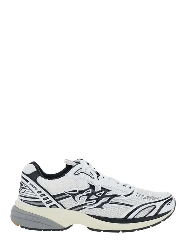 Amiri Mtech Bicolour Leather And Mesh Trainers With Applied Logo - White