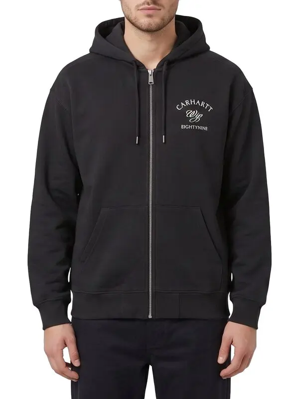 Carhartt Work In Progress Hooded Zip-up Sweatshirt - Black