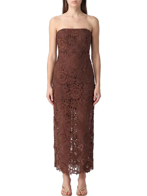 ROTATE BY BIRGER CHRISTENSEN Strapless Maxi Dress - Brown