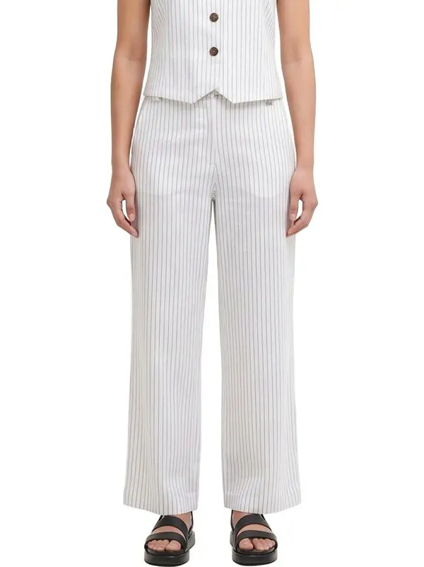 Barbour Striped Tailored Trousers - White