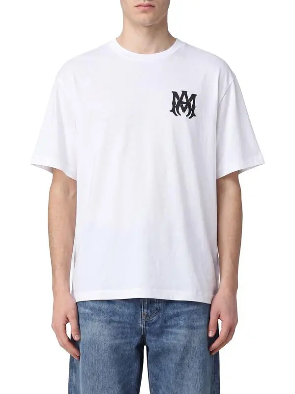 Amiri Relaxed Fit Drop Shoulder Cotton T-shirt With Logo - White