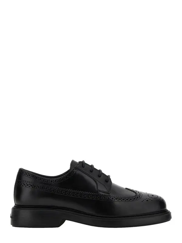 Hogan Derby H704 In Brushed Leather - Black