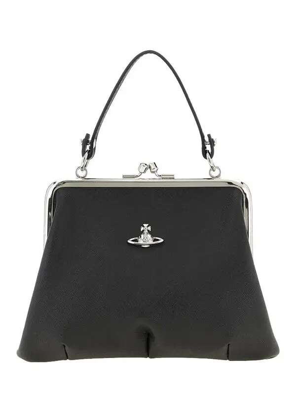 VIVIENNE WESTWOOD Granny Frame Bag Saffiano Finish - Black