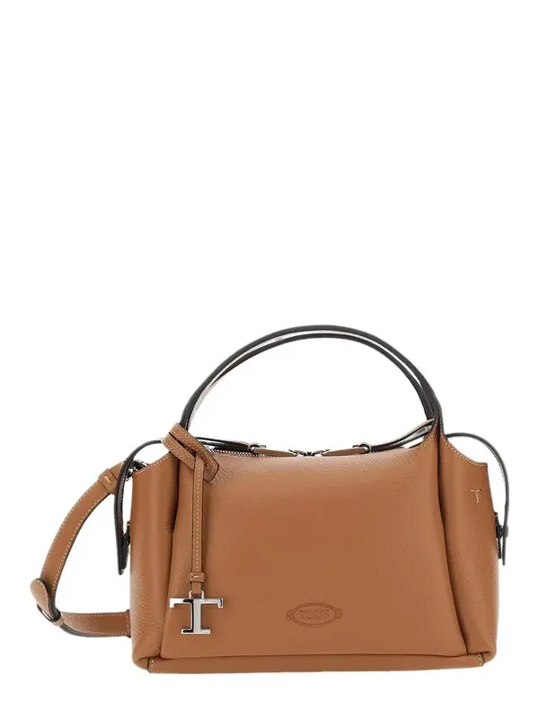 TOD`S Tod's Bauletto T Timeless Mini Calf Leather Bag - Brown