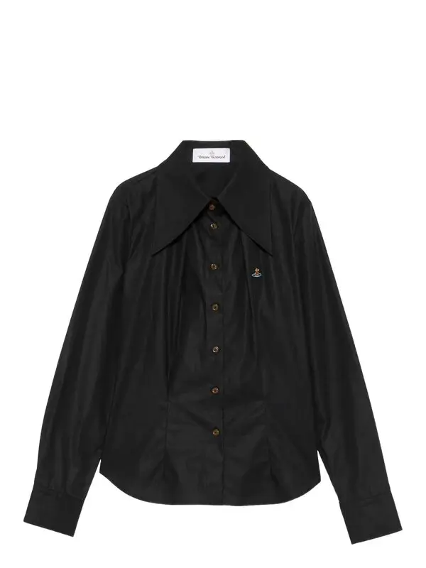 VIVIENNE WESTWOOD Cotton Shirt With Orb Embroidery - Black