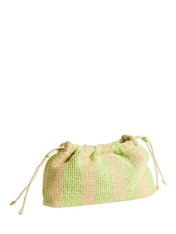 Topshop Jay Stripe Straw Clutch - Yellow