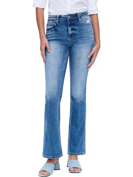 BAYEAS High Waist Flare Jeans - Medium Blue