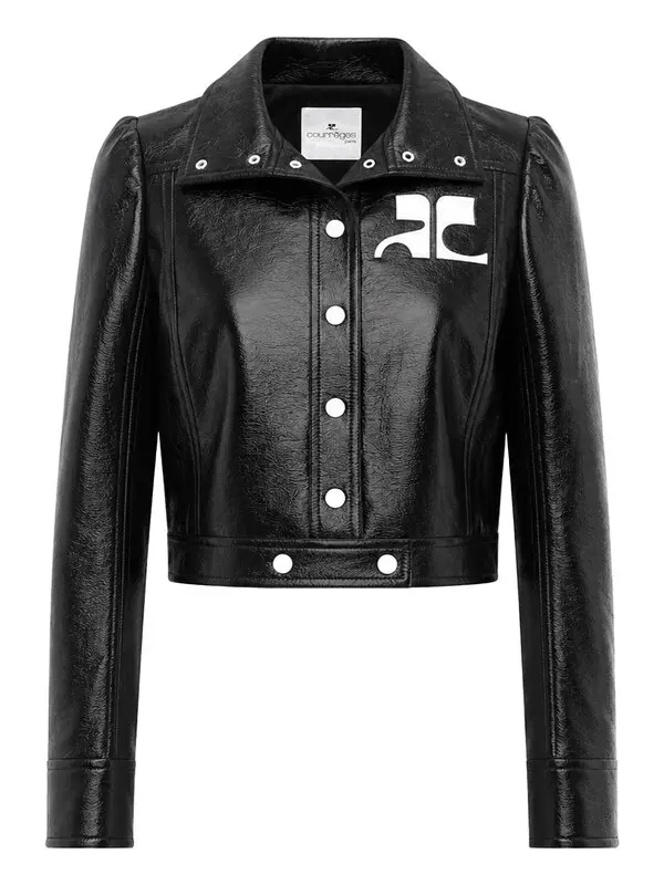 COURREGES Courrèges Cropped Logo Jacket - Black