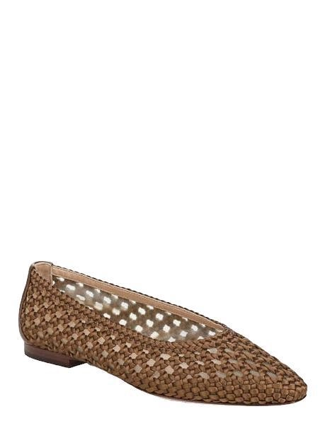 Veronica Beard Cienna Skimmer Flat - Chestnut Suede