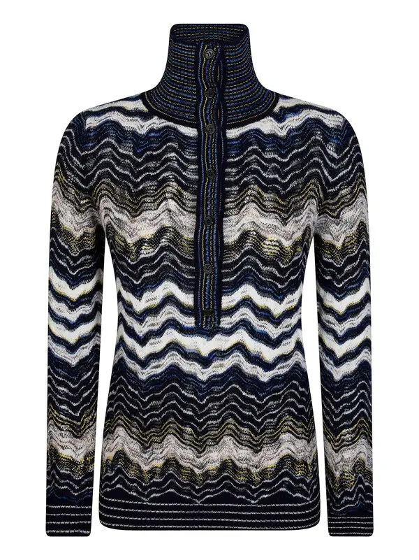 Missoni High-neck Long-sleeve Sweater - Blu