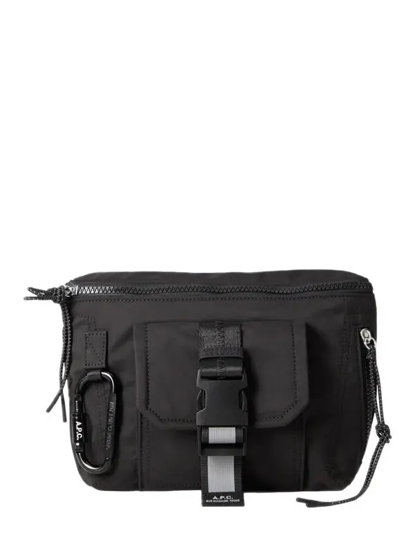 A.p.c. Mini Nylon Crossbody Bag With Climbing Rope Zip Pull - Nero