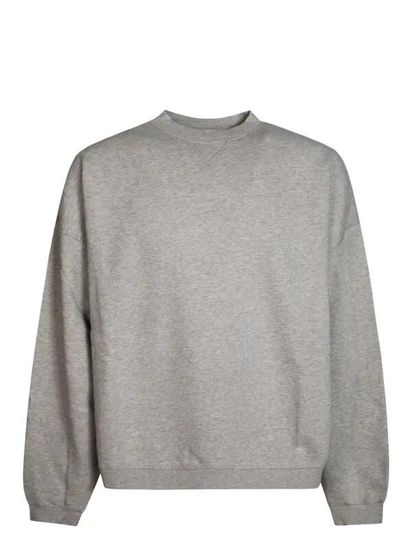 GOLDEN GOOSE Classic Slub Cotton Fleece Crewneck Sweater - Grigio