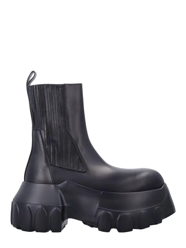 Rick Owens Chelsea Boots With Platform Sole - Nero