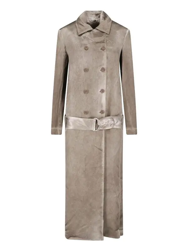 DIESEL® Double Breasted Belted Acetate Jacket - Grey