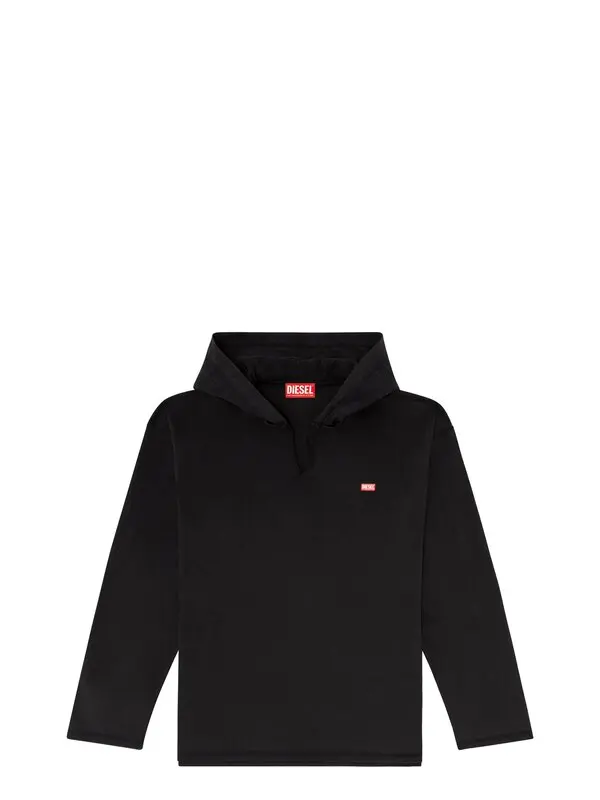 DIESEL® Check-flannel Hood Relaxed Fit T-shirt - Nero