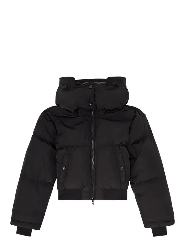 DIESEL® Regular-fit Down Puffer Jacket With Detachable Hood - Nero