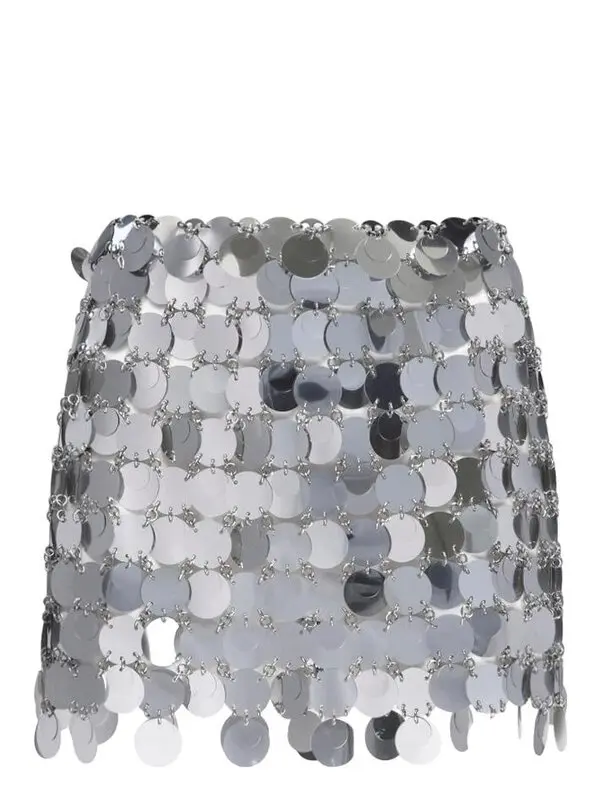 Rabanne Sequined Draped Skirt - Silver