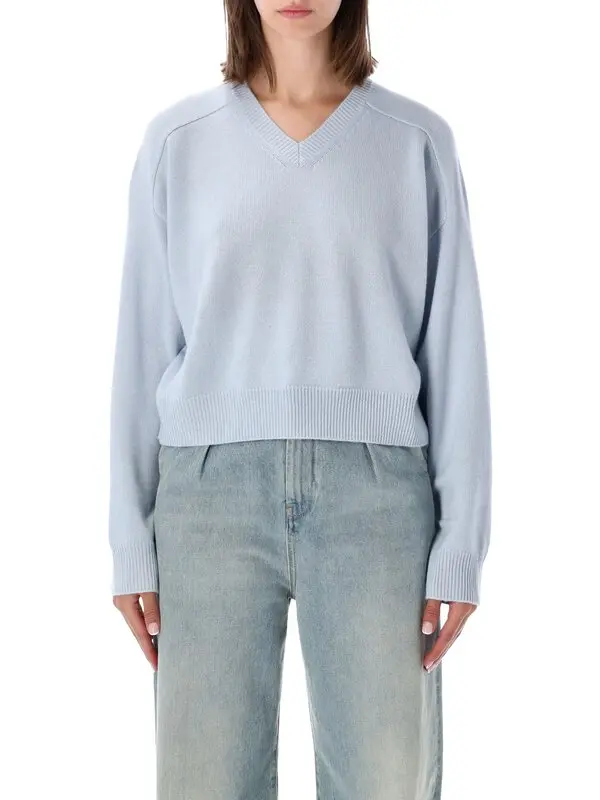 Loulou De Saison Cashmere V-neck Boxy Sweater - Blu