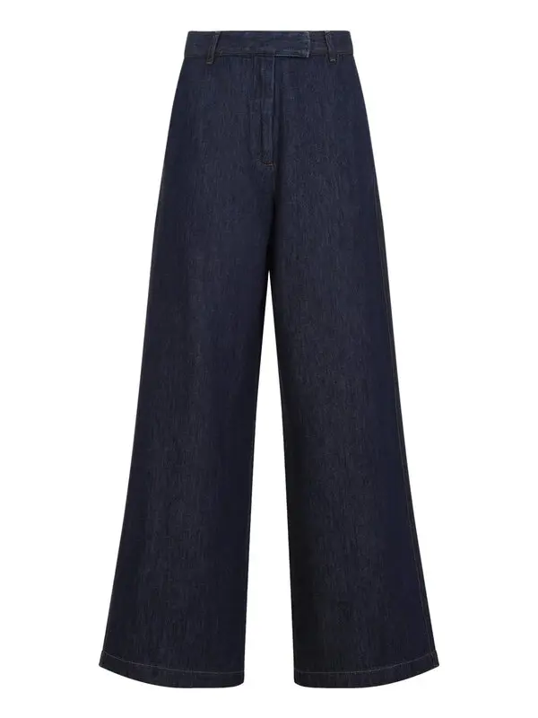Dries Van Noten Straight-leg Cotton Denim Pants - Blue