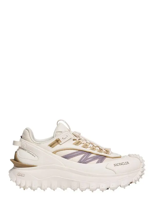 Moncler Lace-up Sneakers With Tpu Spoiler And Vibram Outsole - Bianco