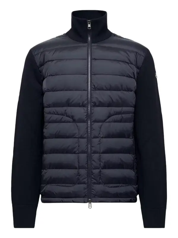 Moncler Down-filled Nylon Front Zip Sweater - Blu