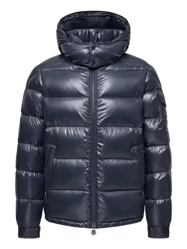 Moncler Down-filled Hooded Puffer Jacket With Detachable Hood And Drawstring Hem - Blu