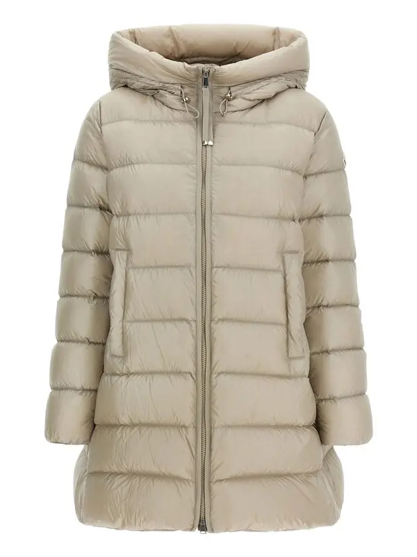 Moncler Water-repellent Down Puffer Coat With Adjustable Hood - Grigio
