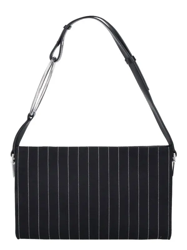 DONDUP Striped Wool-blend Bag With Stretch Finish - Black