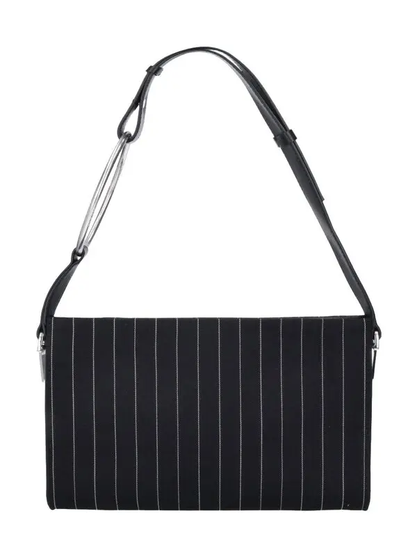 DONDUP Striped Wool-blend Bag With Stretch Finish - Black