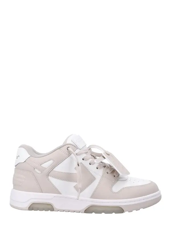 Off-White Leather Low-top Sneakers - White/beige