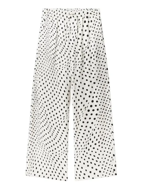 Stella McCartney Polka Dot Viscose Trousers - Bianco