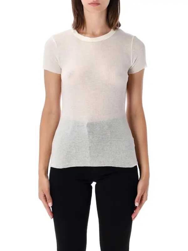 JAMES PERSE Ribbed Slim-fit Crew Neck T-shirt - Bianco