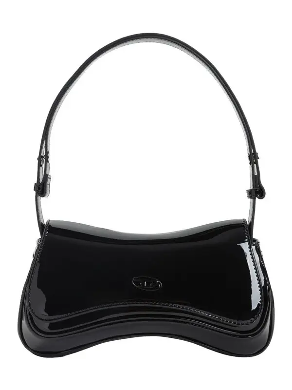 DIESEL® Mini Oval Lacquered Shoulder Bag - Nero