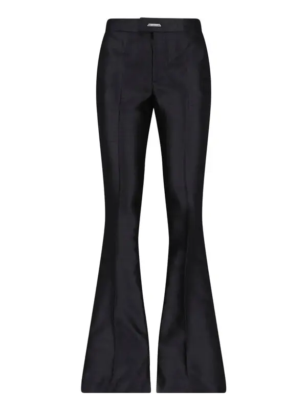 DONDUP Silk-cotton Blend Flare Trousers - Black