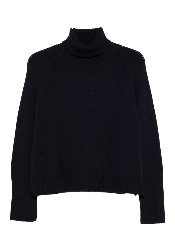 BASE Wool Turtleneck Sweater - Blue