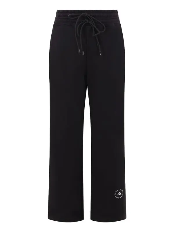 Adidas By Stella McCartney Organic Cotton Wide Leg Trousers - Black