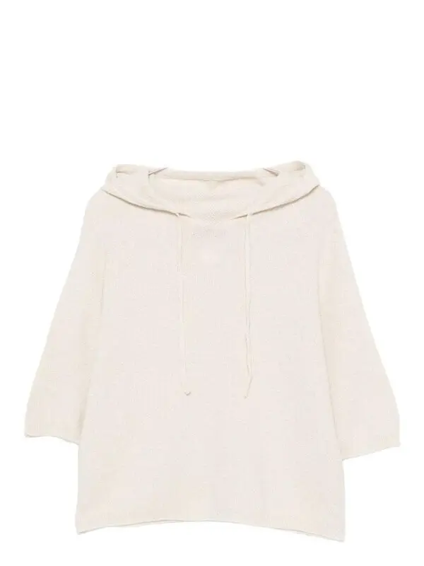 Fabiana Filippi Wool Blend Sweater With Hood - Beige