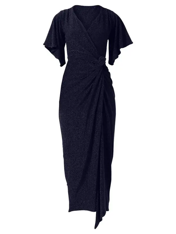 SACHA DRAKE Maxi Dress In Navy Lurex - Blue