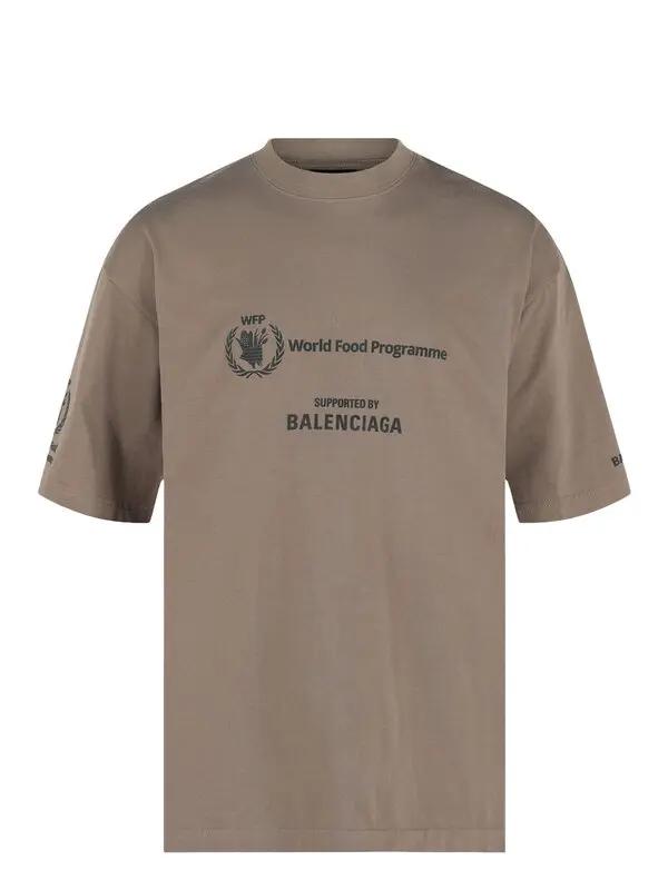 Balenciaga World Food Programme Crewneck T-shirt - Tan