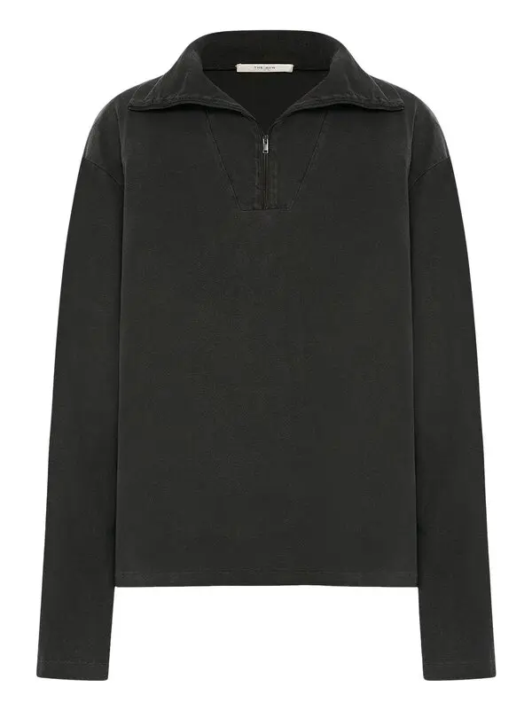 THE ROW Mabon Zip Up Top - Black