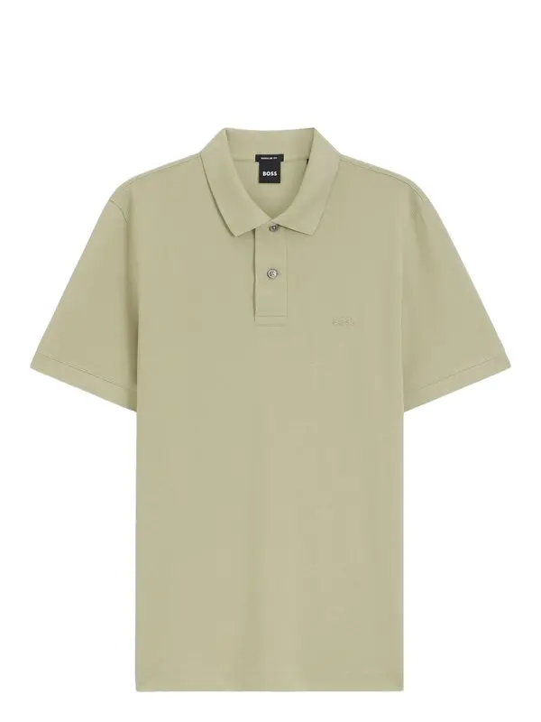 BOSS Pallas Polo Shirt In Cotton Piqué With Embroidered Logo - Khaki