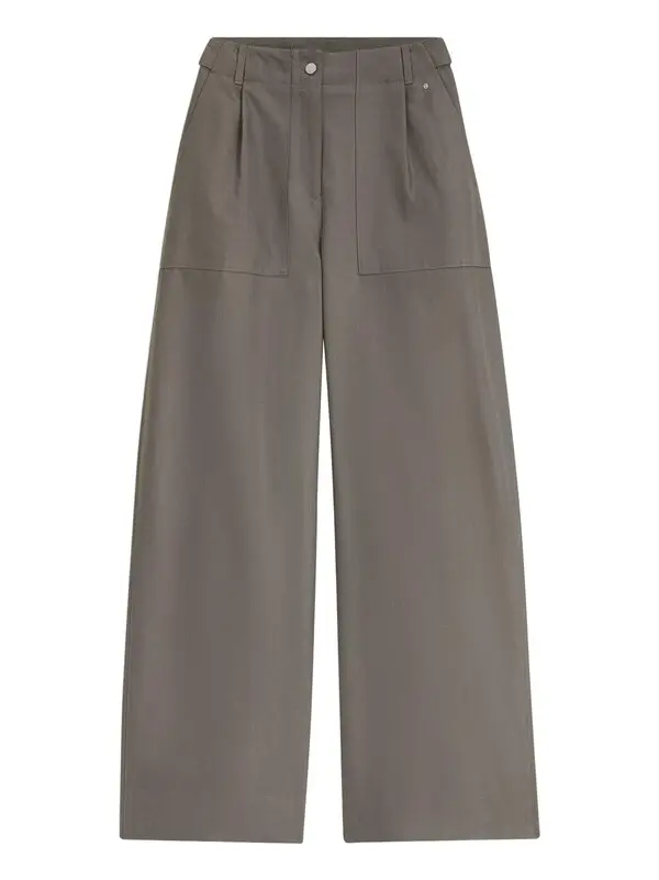 BOSS Wide-leg Cotton Denim Pants - Brown