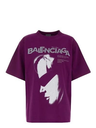 Balenciaga Large Fit Graphic T-shirt - Violet