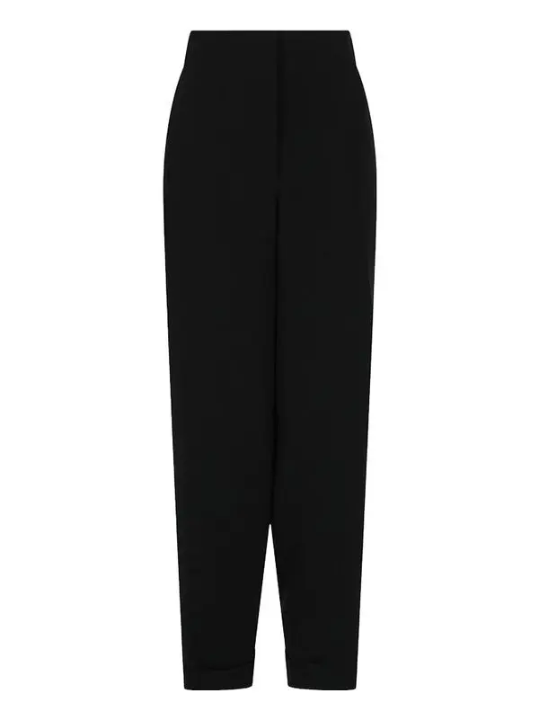 FERRAGAMO Cuffed Wide-leg Trousers - Black